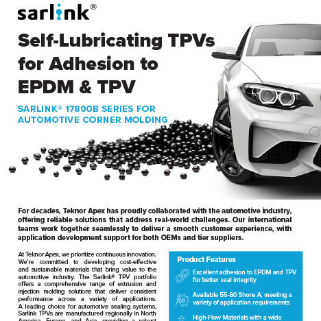 Sarlink® TPV and TPE | Teknor Apex Thermoplastic Elastomers | Nexeo Plastics
